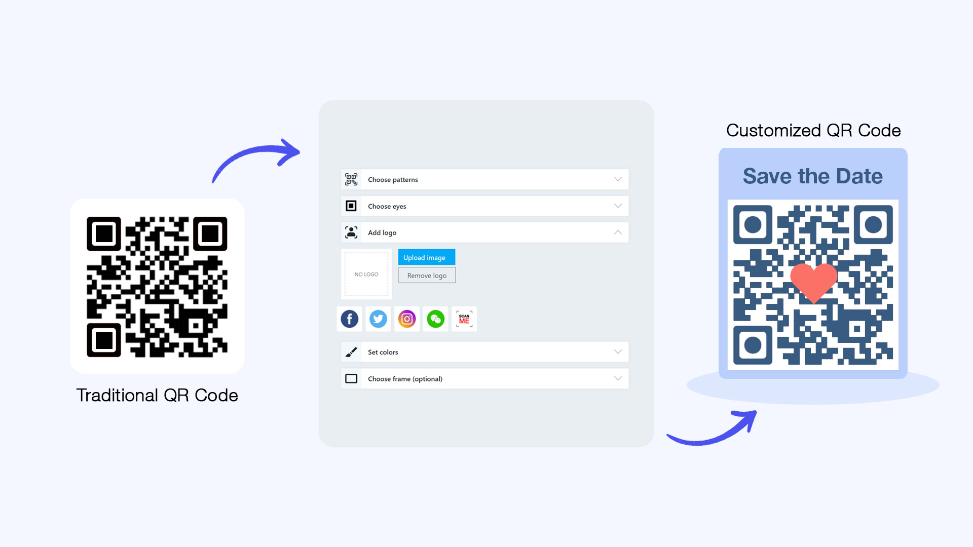 How to make a digital wedding card design using QR codes? - Free Custom ...