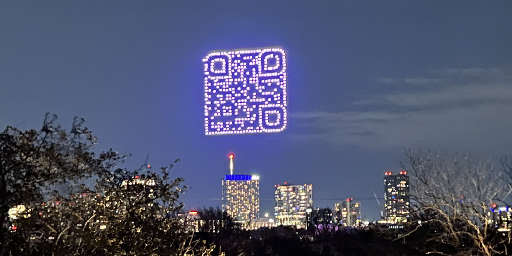 Drones Formed A QR Code Over Austin Texas During SXSW To Promote The Drones Formed A QR Code Over Austin Texas During SXSW To Promote The