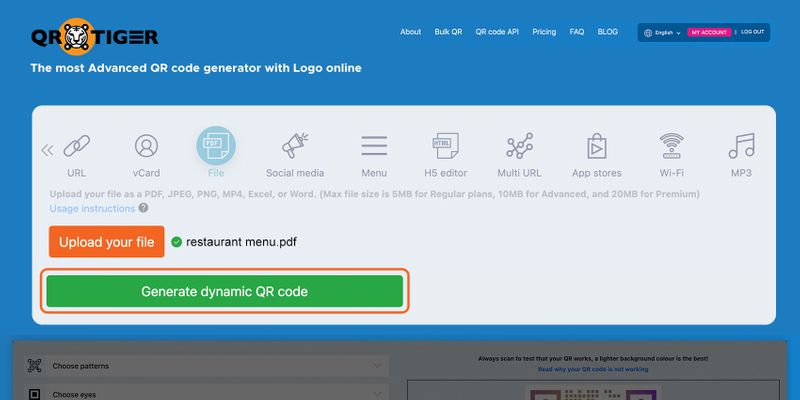 How to generate a PDF menu QR code: a contactless menu - Free Custom QR Code Maker and Creator ...