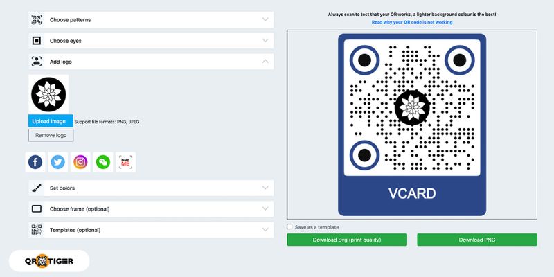 How to create a QR code business card template - Free Custom QR Code Maker and Creator with logo