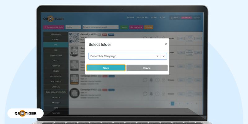 Manage QR Campaigns With QR TIGER QR Code Folder
