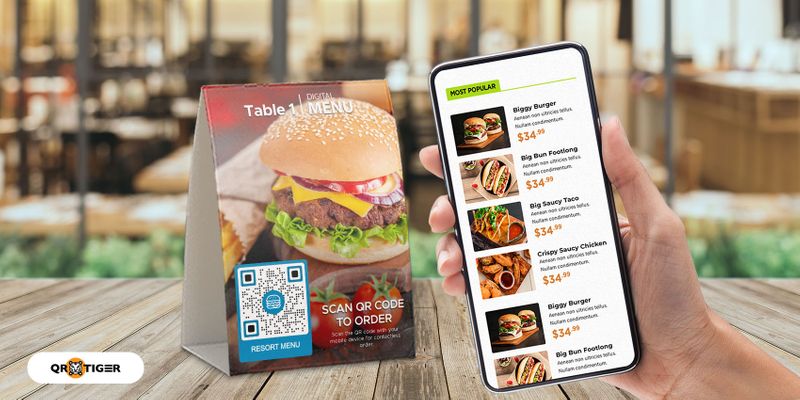 Kode QR pada Tenda Meja untuk Restoran dan Bar - QR TIGER