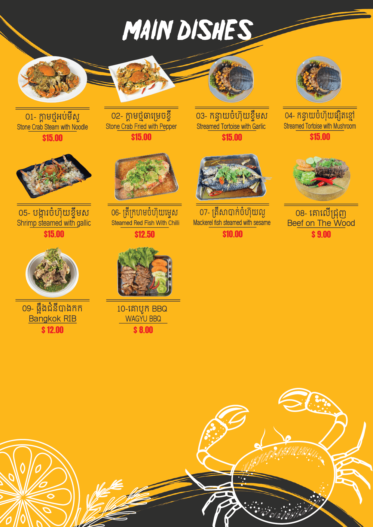 Pentagon Menu