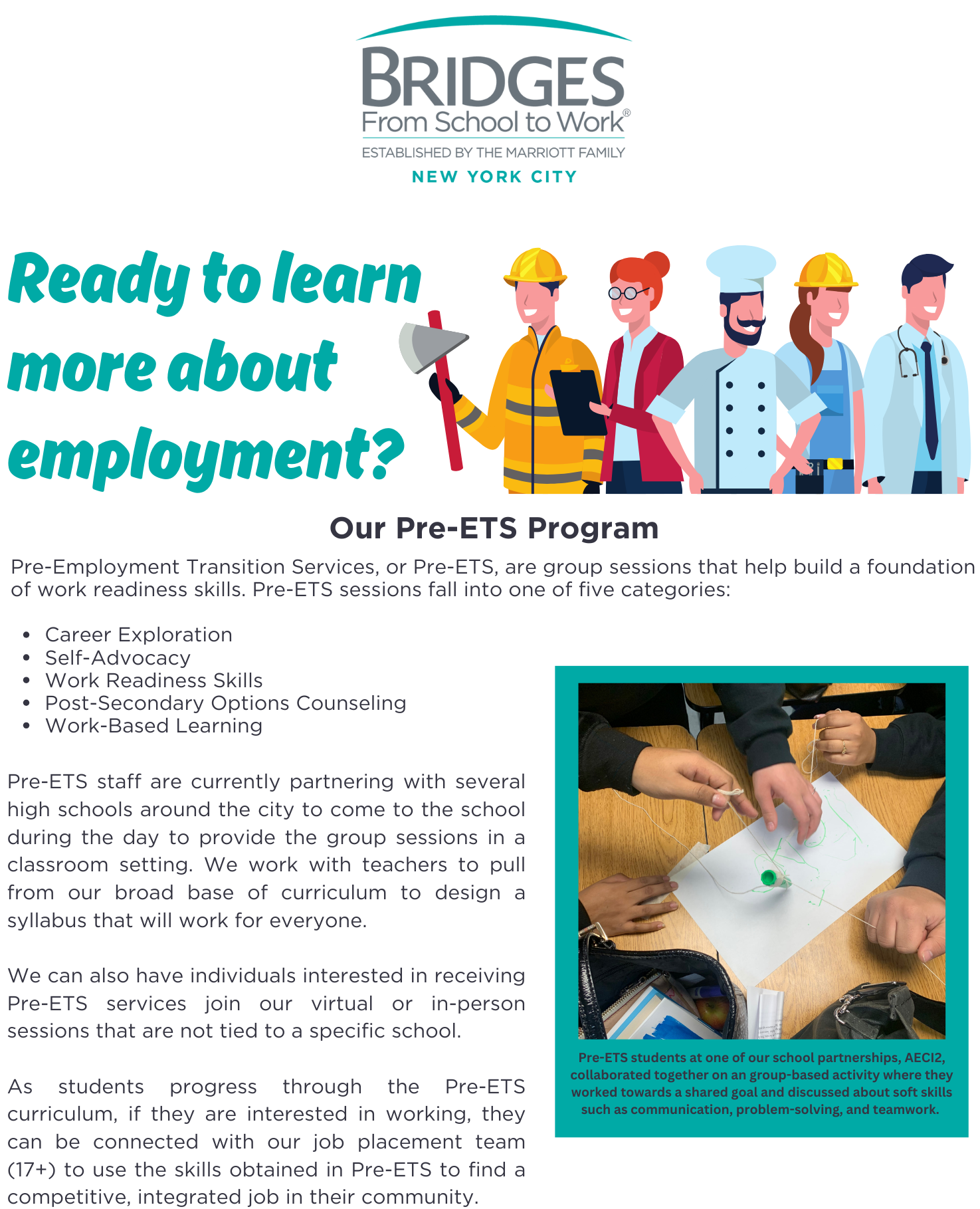 Pre-ETS Landing Page